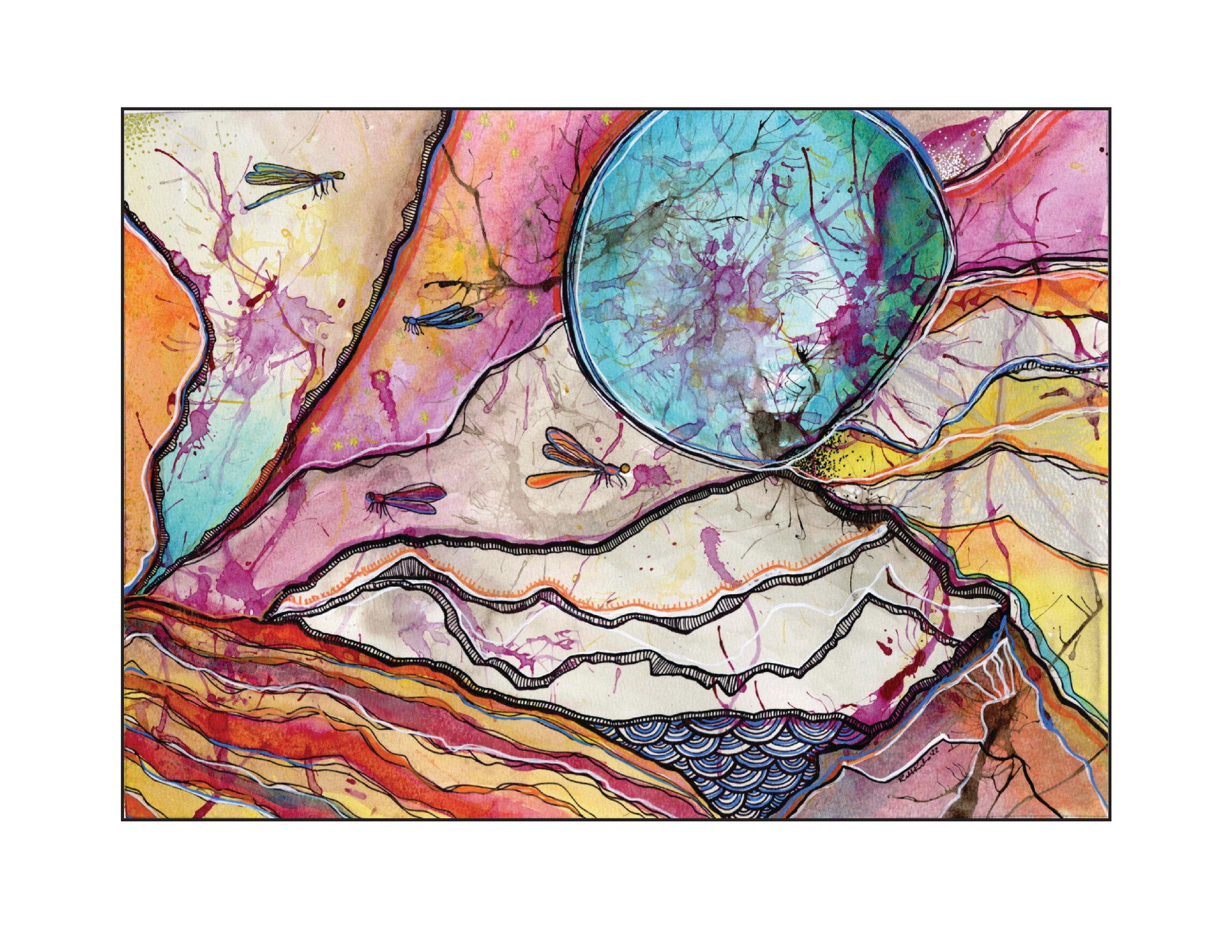 Ethereal Flight print | Curlsofred by Rachel Knowles